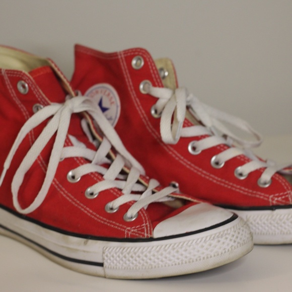 Converse Shoes Red High Top Converse All Star Chucks Mens Poshmark